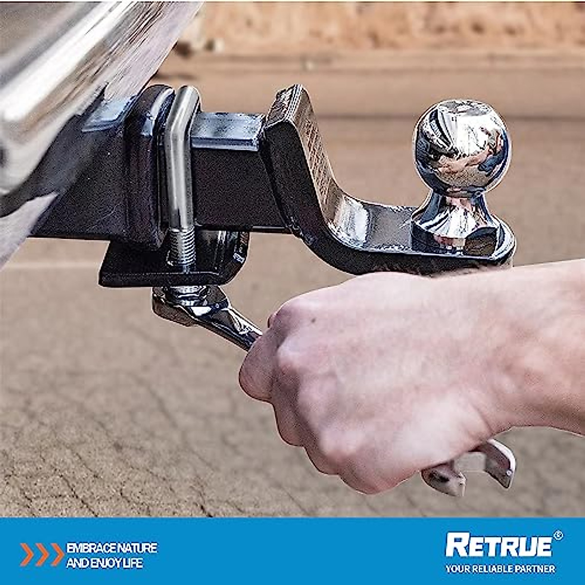 RETRUE Hitch Tightener, Hitch Stabilizer Heavy Duty Anti-Rattle Clamp for 1.25" and 2" Hitches, Reduce Movement from Hitch Tray Cargo Carrier Bike Rack Trailer Ball Mount, Rust Free