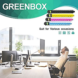 GREENBOX Remanufactured MP C2003 Toner Cartridge Replacement 15,000 Pages High Yield for Ricoh Aficio MP C2003 MP C2503 MP C2004 MP C2504 MP C2003 MP C2503 Printer (1 Black 1 Cyan 1 Magenta 1 Yellow)