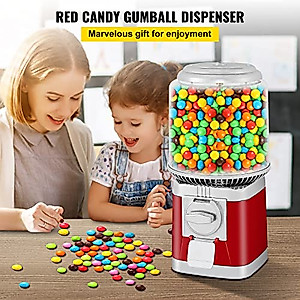 Mophorn Gumball Machine, 1-inch Candy Vending Machine, Commercial Gumball Vending Machine with Adjustable Candy Outlet Size, Metal Gumball Dispenser Machine for Home, Gaming Stores