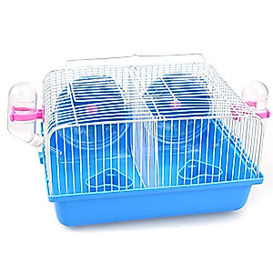 ULTECHNOVO Delicate Hamster Dating cage Two Mice Fighting Isolation Cage for Pet Blue Small Animal Den
