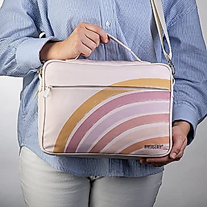 DiverseBee Large Bible Cover with Handles and Shoulder Strap, Zippered Bible Carrying Case for Women Girls Kids, Bible Tote Bag, Church Bible Book Cover, Bible Accessories, Christian Gift (Rainbow)