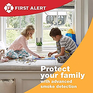 FIRST ALERT BRK 9120LBL Hardwired Smoke Detector with Adapter Plugs for Easy Replacement , White