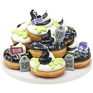 DecoPac Beetlejuice Rings, Cupcake Decorations Featuring Beetlejuice & Lydia, Cupcake Toppers For Cakes, Cupcakes, Treats - 24 Pack