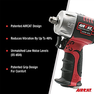 AIRCAT Pneumatic Tools 1059-VXL: 3/8-Inch Vibrotherm Drive Composite Compact Impact Wrench 750 ft-lbs
