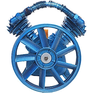5.5HP Dual Piston V Style Air Compressor Head Pump Motor Cast Iron 2-Stage 2-Cylinder, 21 CFM 175 PSI