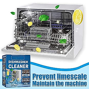 40 Pack Multifunctional Dishwasher Detergent, Dishwasher Tablets Efficient Cleaner Removes Limescale, Calcium, Fresh Scent for Dishwasher Cleaning Kitchen Tableware Care