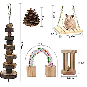 McFeddy Guinea Pigs Rabbits Hamster Chew Toys 10 Pcs of Wooden Small Animal Cage Accessories Organic Apple Wood Activity Toy Exercise wheelTeeth Molars Pet ball Suitable for Mouse Chinchillas Bird etc