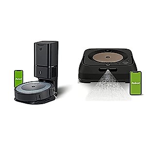 iRobot Roomba i4+ (4552) Robot Vacuum with Automatic Dirt Disposal Braava Jet m6 (6012) Ultimate Robot Mop- Wi-Fi Connected