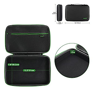 HSU Large Carrying Case for GoPro Hero 10 Hero 9 Hero 8 and Accessories, DJI Osmo Action,AKASO,Campark,YI Action Camera and More (Upgrade Sponge Precut Slots) (Green)