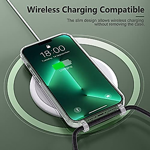 Caka Compatible with iPhone 13 Pro Max Clear Case, Compatible with iPhone 13 Pro Max Case with Strap Crossbody Adjustable Neck Lanyard Case Phone Cover Designed for iPhone 13 Pro Max 6.7”-Clear