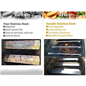 Hisencn Repair Parts for Chargriller 5050, 3001, 5650, 3008, 3030, 4000, King Griller Gas Grill, Stainless Grill Burner Tube, Heat Plate Shield Tent, Hanger Brackets, Electronic Ignitor Replacement