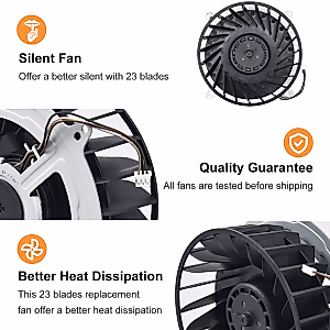 Replacement PS5 Internal Cooling Fan, Internal Cooler Fan Replacement for Sony PlayStation 5 PS5 Series 12047GA-12M-WB-01 12V 2.4A 23 Blades Fan General 17 Blades G12L12MS1AH-56J14 Fan