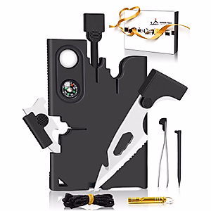 Upgraded Credit Card Tool Multitool - Fathers Gifts for Dad Him 18 in 1 Multi-Tool Gadgets - Christmas Gifts for Men Dad Father Women Stocking Stuffers Wallet Tools With Blade Compass Screwdrivers