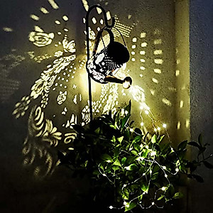 EDOF Solar Garden Llights Outdoor Decor,Solar Watering Can with Lights,Outdoors Hanging Lantern,Outside Waterproof Patio Decor Perfect Gardening Gift(Cold White)