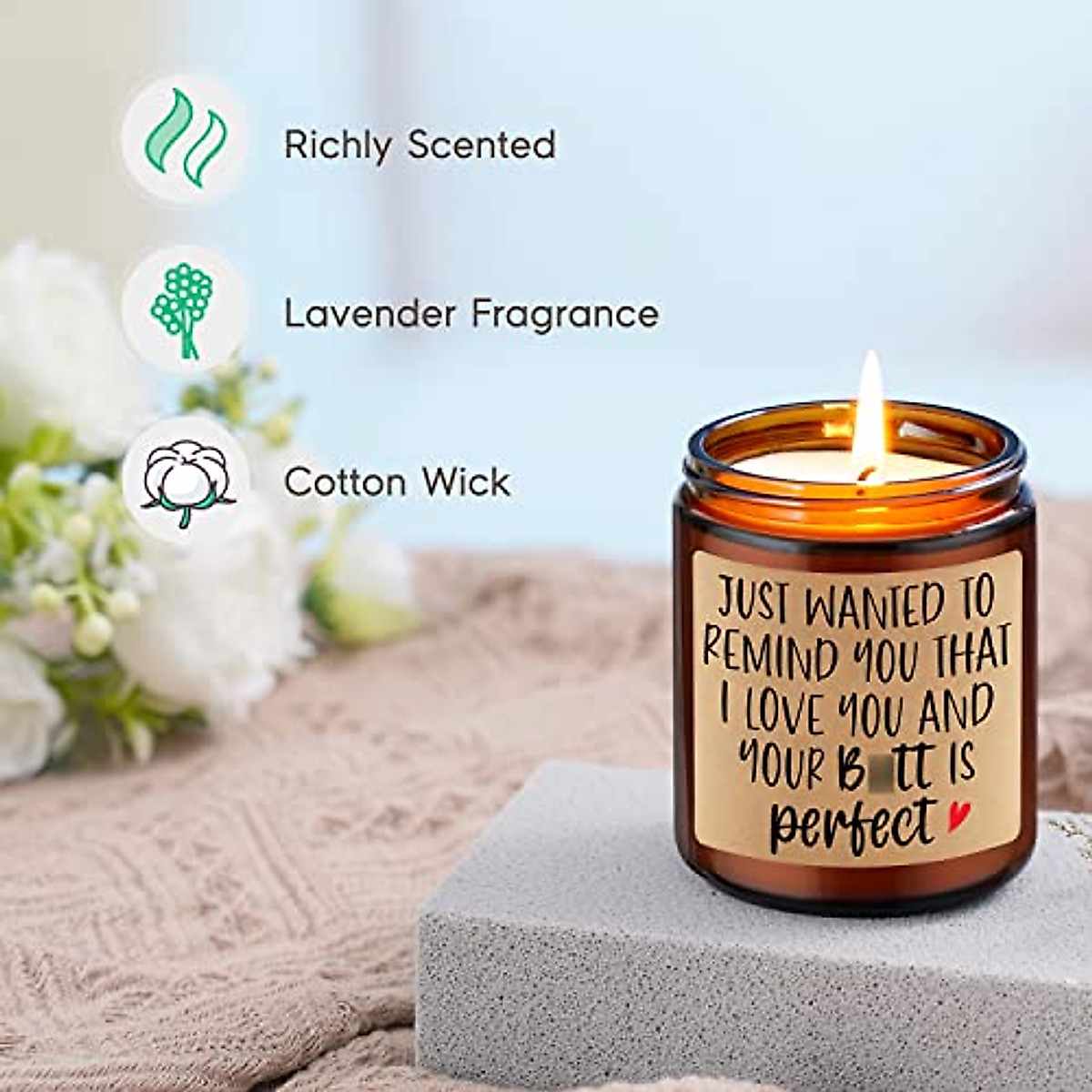 GSPY Scented Candles - Just Because Gifts, I Love You Gifts for Her, Him - Boyfriend Girlfriend Gifts, New Boyfriend Gifts, Girlfriend Gifts - Romantic Anniversary, Funny Birthday Gifts for Women, Men