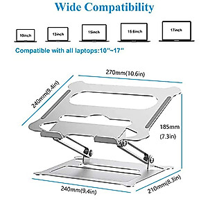 Laptop Stand,Suturun Ergonomic Detachable Computer Stand for Laptop Riser for Desk,Portable Aluminum Laptop Stand Riser Holder Notebook Stand Compatible with 10 to 15.6 Inches Notebook Computer
