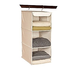 3 Shelf Hanging Sweater Organizer - Canvas/Natural - (Set of 2)