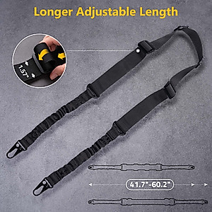 CVLIFE Two-point Sling Adjustable Length, with Anti-Rotation Sling Swivels 2 Pack, Black