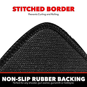 Gun Cleaning Mat | 12 x 24 Inch | 2A Tattered Distressed US Flag | 3mm Padded Non-Slip | Oil & Solvent Resistant Pistol or Rifle Build Pad | Large Workbench or Shooting Mat | Gun Cleaning Kit Add-On