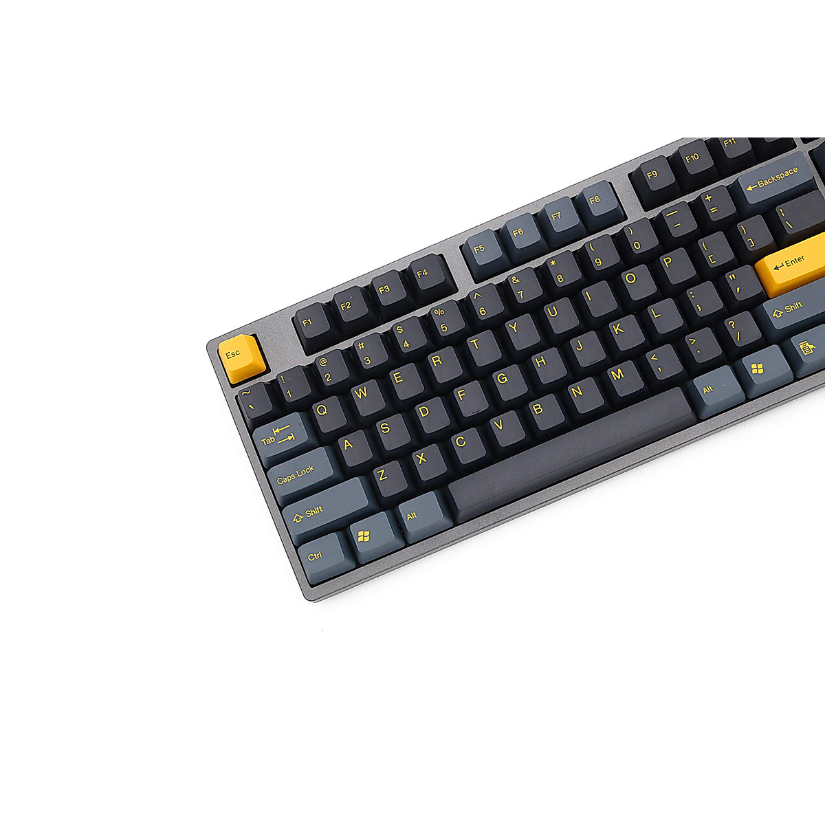 KPREPUBLIC taihao abs Double Shot keycaps Midnight for DIY Gaming Mechanical Keyboard Color of Black Yellow 104 ansi (Taihao Mid Night Set)