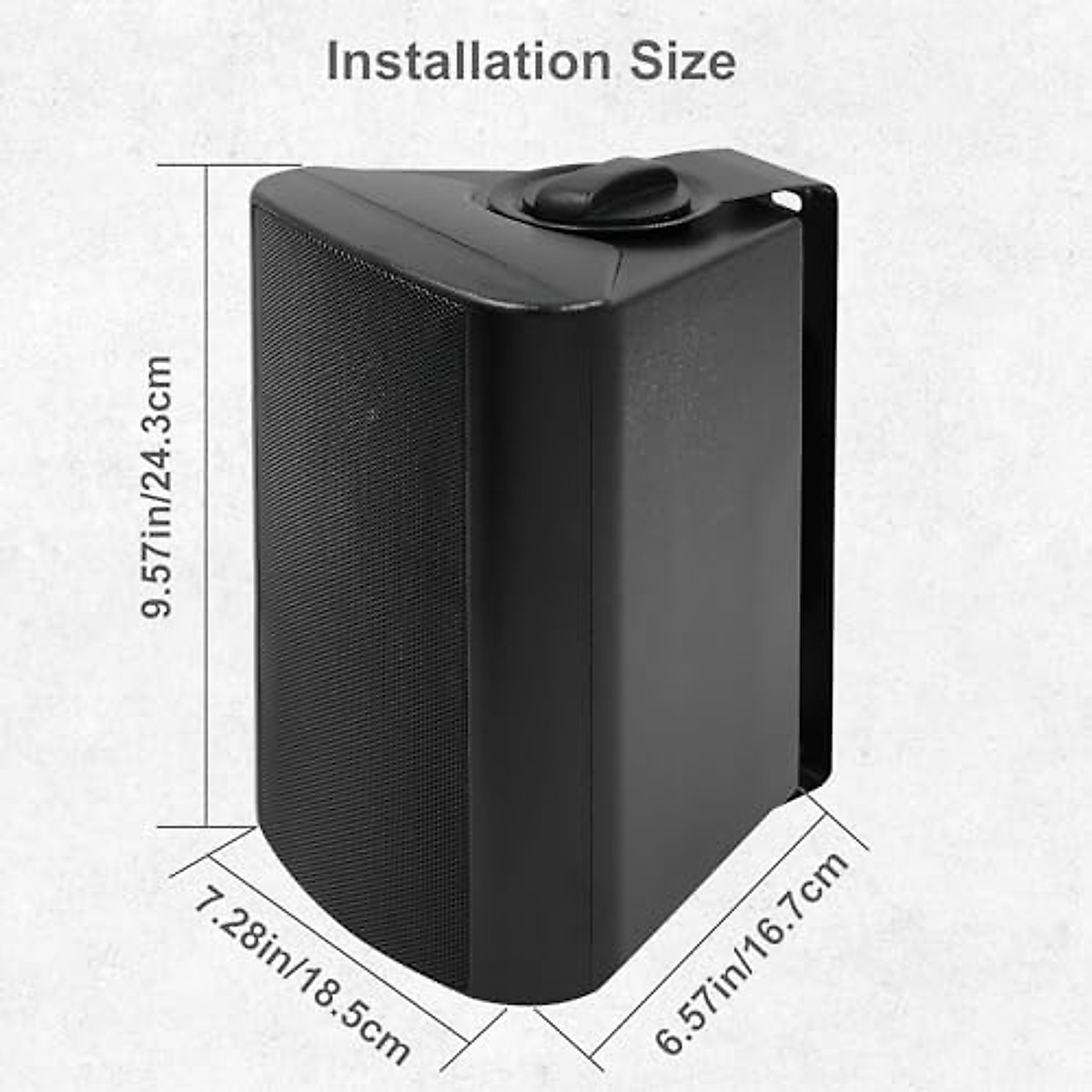 Herdio 5.25 Inches 200 Watts Passive Wired Indoor Outdoor Patio Deck Speakers All Weather Wall Mount System