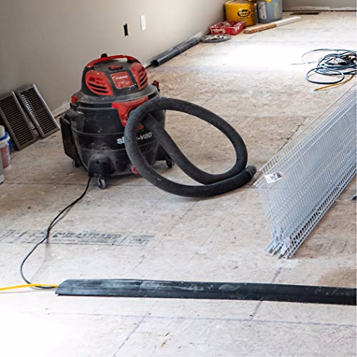 Line Boss 3-Channel Wire Hider, Cord Protector and Cable Organizer for Industrial Cable Management, 4.5 in. X 5 ft., Black, 6500-5C