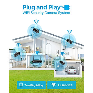 ZOSI 2K 3MP Wireless Security Camera System, H.265+ 8 Channel CCTV NVR with 1TB Hard Drive for 24/7 Recording and 8 x 3MP WiFi IP Camera Outdoor Indoor, Night Vision, Motion Alert, Remote Control