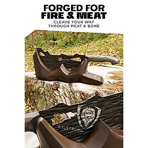 Dalstrong Obliterator Meat Cleaver Knife - 9 inch - Barbarian Series - Premium Swedish 14C28N High Carbon Stainless Steel - Black Brown Stabilized Wood Handle - Massive Heavy Duty Knife with Sheath