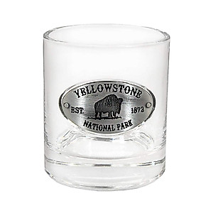Americaware 10 oz. Whiskey Glass With Etched Yellowstone Medallion