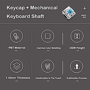 4Pcs Custom Keycaps, Space, ESC, Enter and Numpad Enter Keys Comfortable Feel Color Lasting Cartoon Pattern DIY PTB Keycaps for DIY Mechanical Keyboards（Knight ）