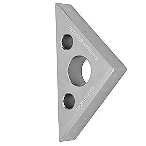 Qyebavge Aluminum Alloy Right Angle Ruler DIY Woodworking Measuring Gauge Triangle Tool with Clear Scale