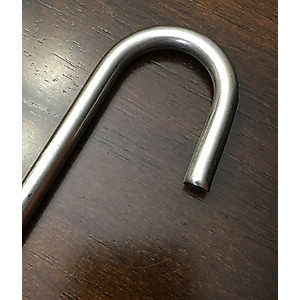 ALAZCO 2pc 9" Heavy Duty & Thick Stainless Steel Meat Processing Butcher Hook - Wild Game, Smoking Ribs BBQ Large Fish, Hunting, Carcass Deer Hanging S-Hook Excellent Quality 9mm Thick