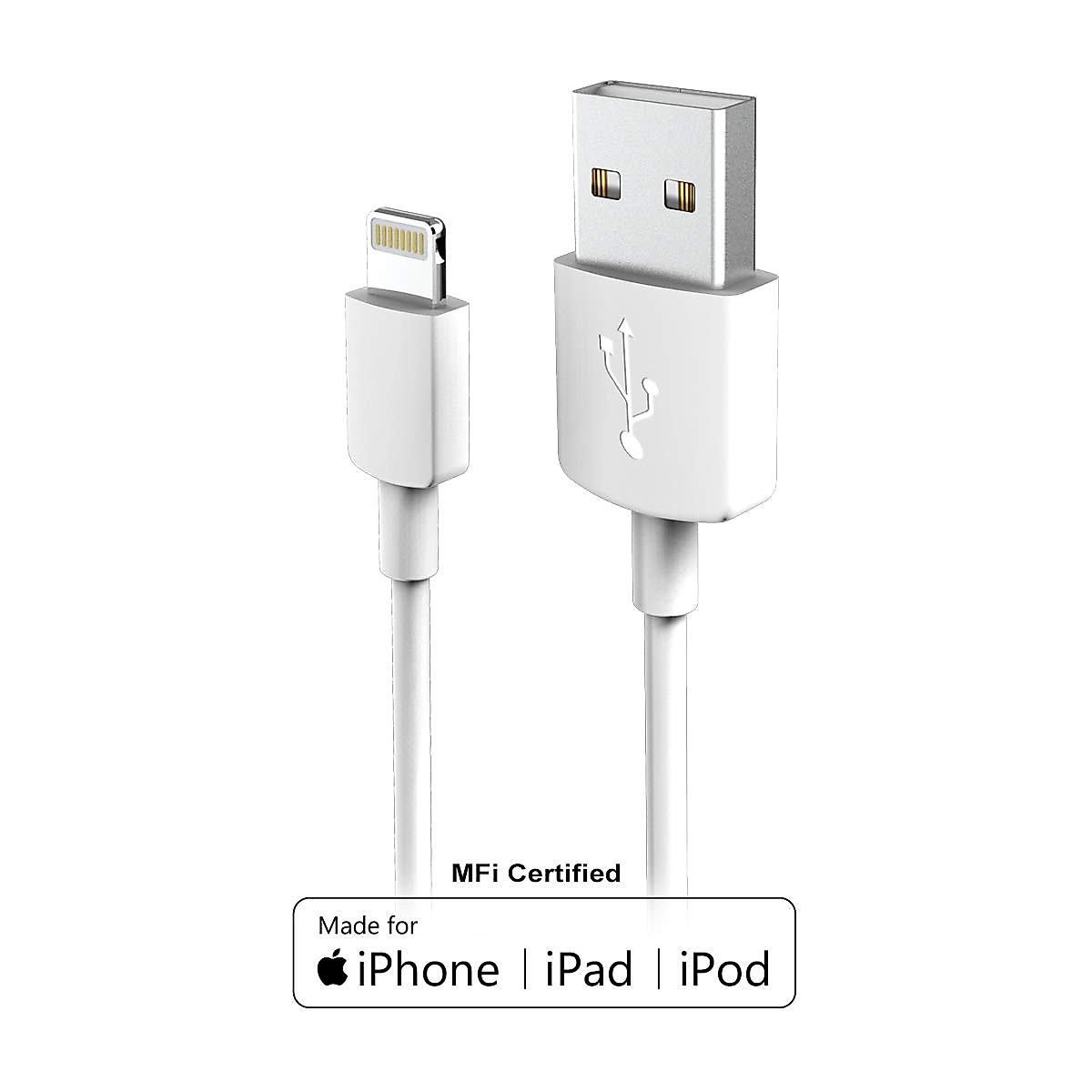 K123 Keytech Apple MFi Certified USB Lightning Cable 3ft iPhone Charger Cord 1M Premium White Data Cable for ipad, iPhone Xs/Xs Max/XR/X/8/8 Plus/7/7 Plus/6/6 Plus/5