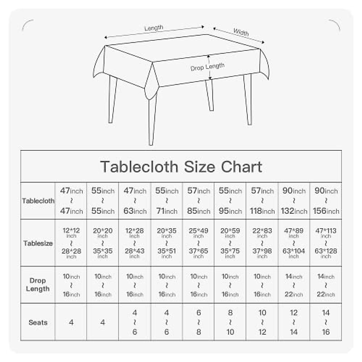 BALCONY & FALCON Rectangle Tablecloth Washable Wrinkle Resistant and Water Proof Table Cloth Decorative Linen Fabric Tablecloths for Dining Parties Kitchen Wedding and Outdoor Use (Beige, 55x95)