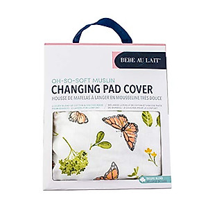 Bebe au Lait Butterfly Bamboo Blend Changing Pad Cover, Peach, One Size (CPBBBF)