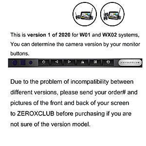 ZEROXCLUB Single Rear View Camera only for W01 WX02 BW4 System purchases Before March 2021 (CM-W01) (Please Ask The Seller if it is Compatible Before Purchasing)