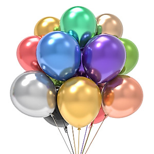 JOYYPOP Metallic Gold Balloons 100 Pcs 12 inch Chrome Gold Latex Balloons for Graduation Birthday Wedding Baby Shower Decorations