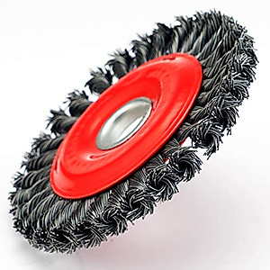 TILAX Wire Wheel Brush, Knotted Twist Wire Wheel for Angle Grinder with 5/8 Inch Arbor, 4 Inch Diameter and 0.019 Inch Carbon Steel Wire for Heavy-Duty Use of Various Metals