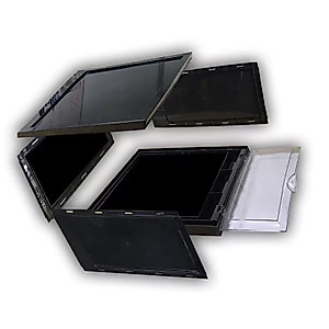 SneakNeat Sneaker Storage Container - 10 Pack, Durable Shoe Box Set with Drop Front Door - Store Up to Men's USA Size 13 - Free Standing Stackable Household Organizer - Stores, Protects, Displays Shoe Collection (Black)