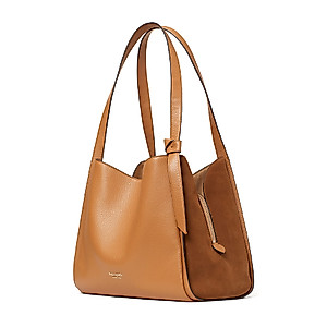 kate spade new york Knott Pebbled and Suede Leather Large Shoulder Bag Bungalow One Size