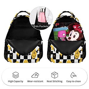 Juoritu Funny Smile Faces Geometry Prints Backpack, Lightweight Casual Backpack, Bookbag for Men Women