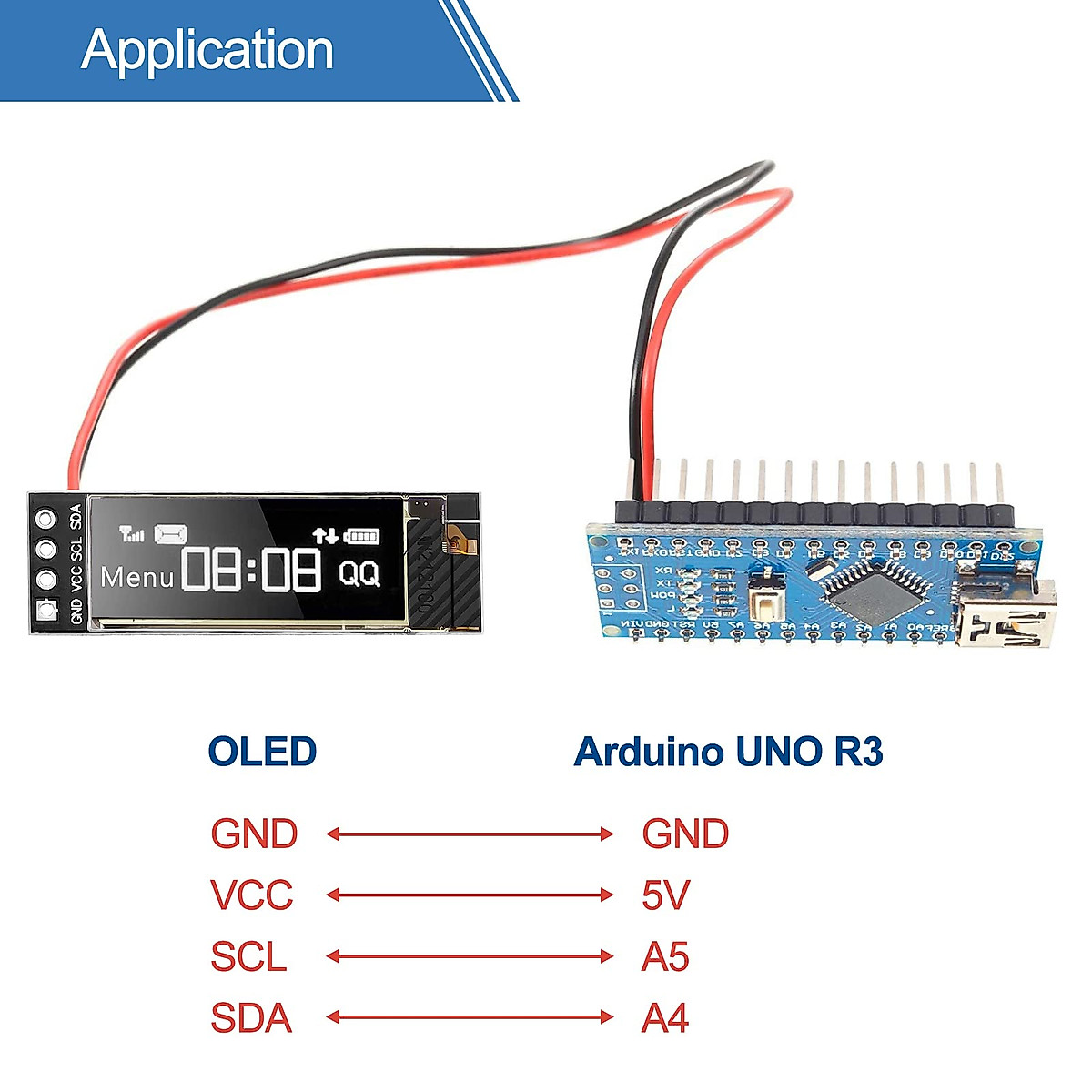 MakerFocus 2pcs I2C OLED Display Module 0.91 Inch I2C SSD1306 OLED Display Module White I2C OLED Screen Driver DC 3.3V~5V for Arduino ESP8266 ESP32 STM32