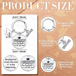 Cunno 12 Pcs Graduation Gifts Keychain 6 Pcs Graduation Key Chains Class of 2024 and 6 Pcs Inspirational Cards Grad Gift for Seniors 2024 High School College Student