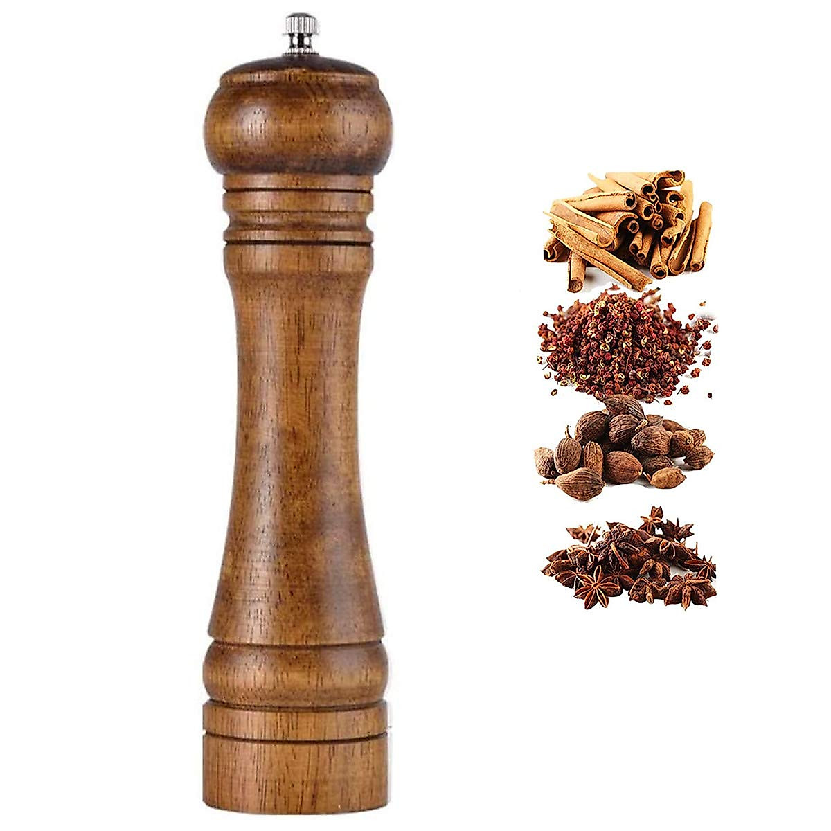 solid wood oak grinder restaurant pepper manual grinding powder pepper ...
