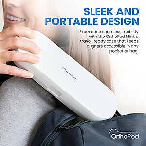 OrthoKey OrthoPod Dental Travel Case - Secure Storage for Aligners, Retainers, and Invisalign - Convenient Toothbrush and Toothpaste Holder - Clear Removable Grabber - Sterile Storage