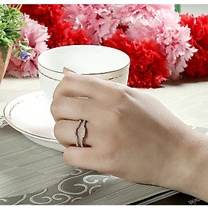 Dazzlingrock Collection Cubic Zirconia Wedding Band Enhancer Guard Ring for Women (0.50 ctw, Color White, Clarity Clean) in 925 Sterling Silver Size 7.5