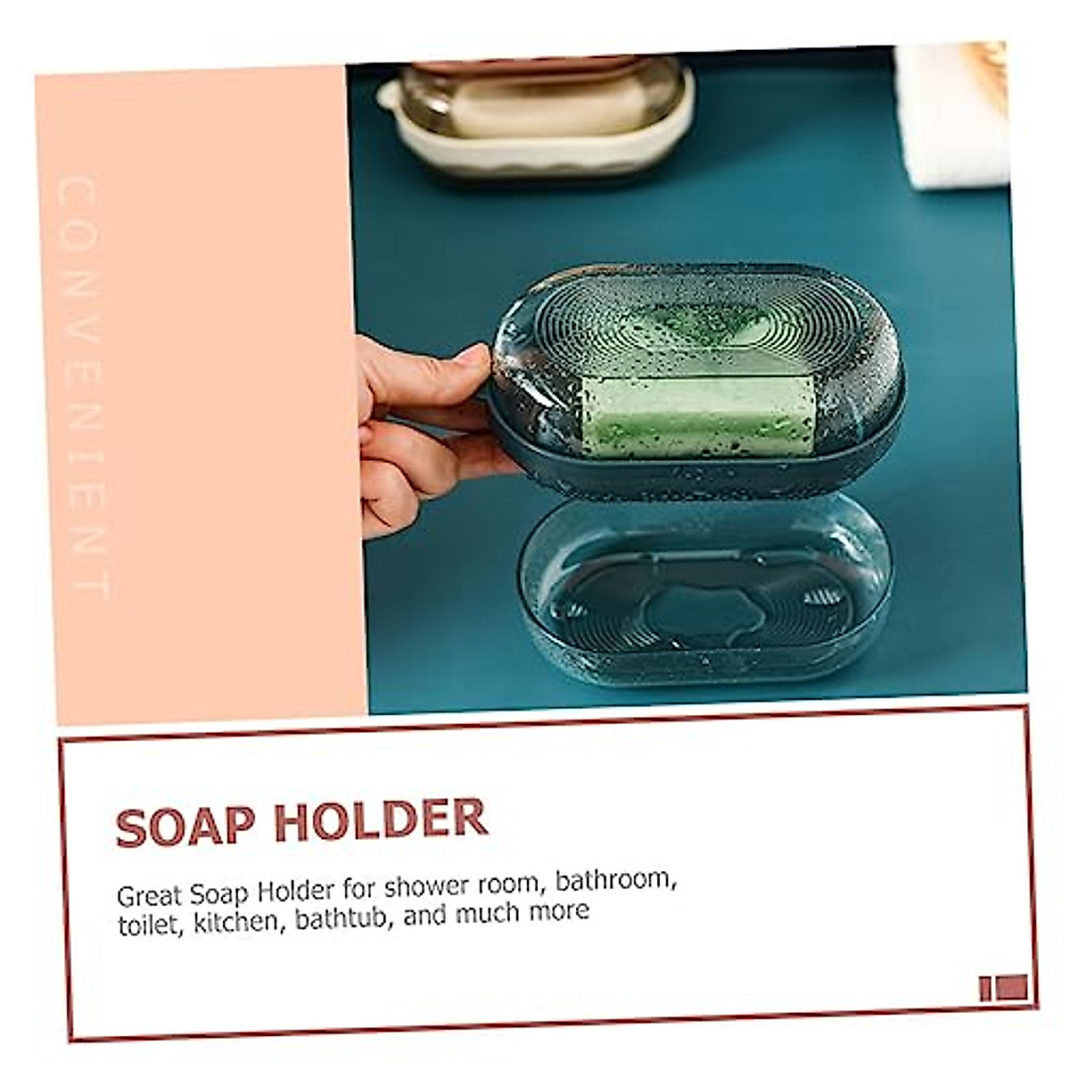 Alipis 6 Pcs Box soap Dish with lid bar soap case Shampoo bar Holder bar soap Container bar Travel soap Container soap Tray Soap Dish Holder with Cover Student
