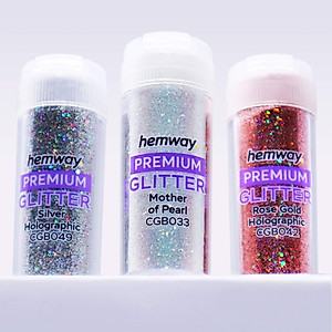 Hemway 54 Glitter Tube Craft Box Multi-Purpose Glitter for Arts and Crafts, DIY Scrapbooks, Epoxy Resin, Tumblers, Cosmetic Grade, Nail Design 54 x 0.34oz/9.6g - Ultrafine (1/128" .008" 0.2mm)