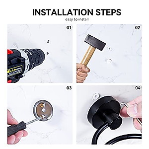 YUET Hair Dryer Holder Hairdryer Station Wall Mounted Stand Hanger Rack Blow Spiral Aluminum Construction Black Painted Shelf Storage for Bathroom Shower Room