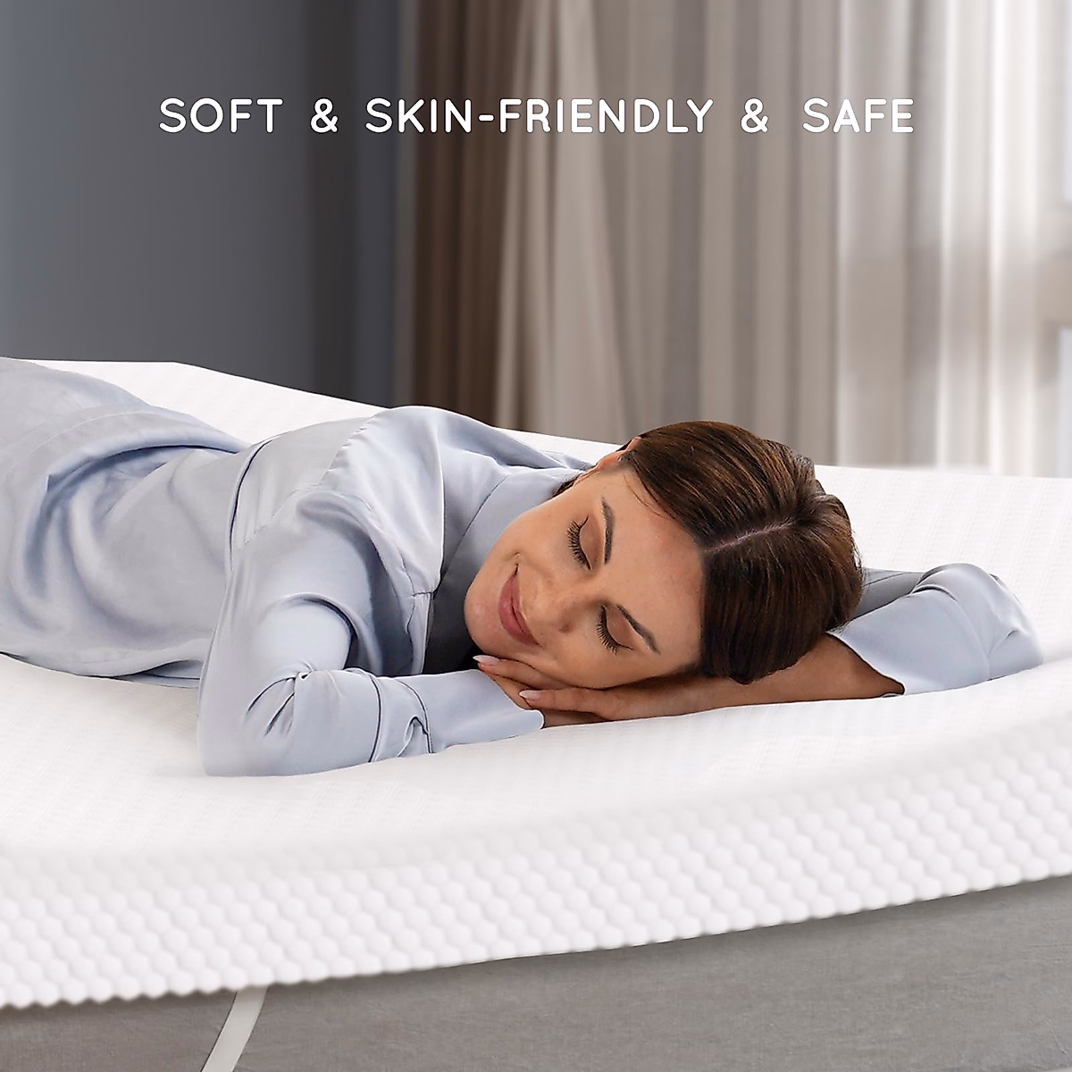 Z-HOM Queen Size 3 Inch Gel Memory Foam Mattress Topper with Zippered Cotton Cover, Cooling & Breathable, CertiPUR-US Certified